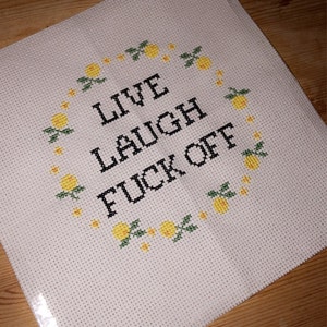 Offensive Cross Stitch Bookmark Pattern PDF DIY Bookworm | Etsy