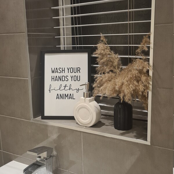 Bathroom Prints Minimalist Wall Art Décor Typography Poster - Etsy