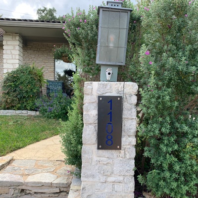 Lighted House Number Sign, Solar or Electric Vertical Home Address Sign ...