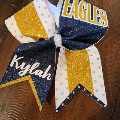 Custom College Cheer Bows Designed in Your Team Colors. Writing on ...