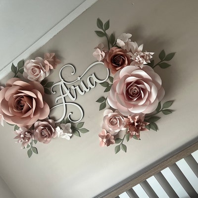 Dusty Rose Paper Flowers Custom Colors Paper Flowers Nursery Paper ...