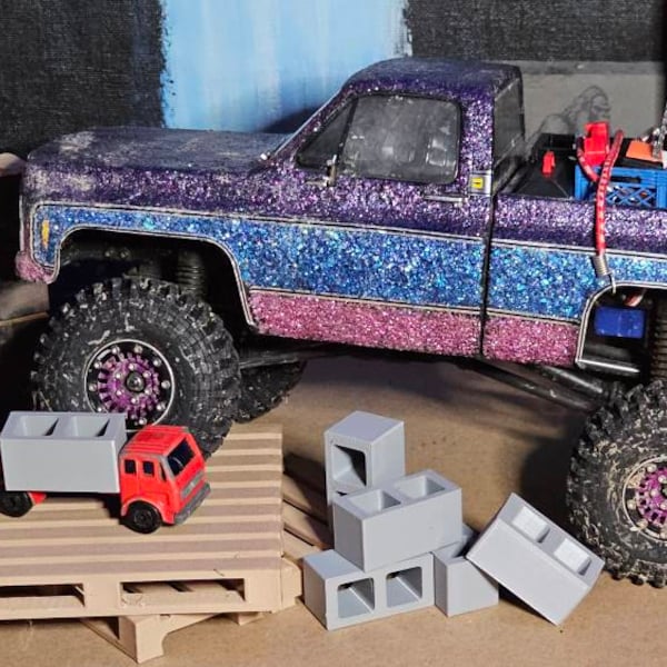 1/18 Scale Crawler Diamond Plate Toolbox RC Truck Bed Cargo Box FMS ...