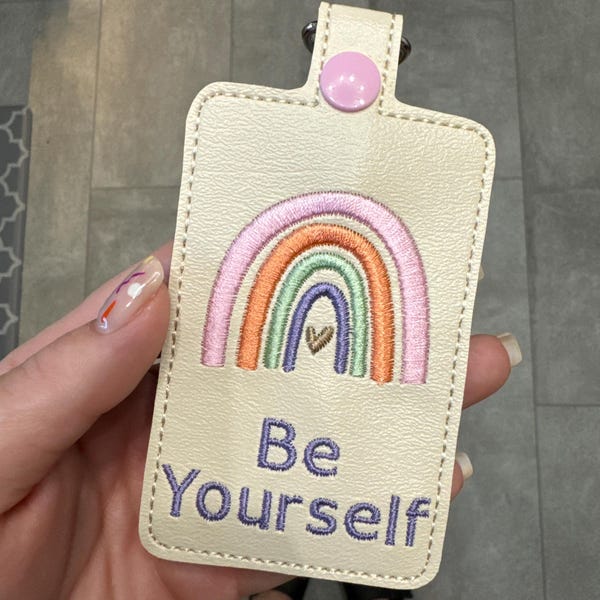 Boho Rainbow Badge Holder, Personalized ID Badge Holder, Card Case ...