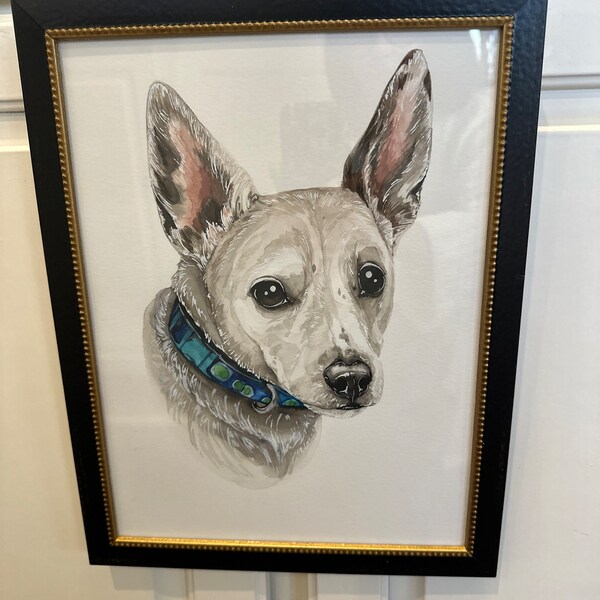 Lightly Distressed Black Picture Frame W/gold Bead- Shabby Chic Rustic ...