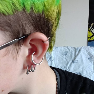 Blue Pink Fire Opal Flower Dermal Anchor Labret Top Conch - Etsy