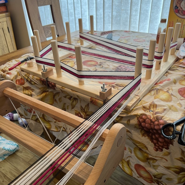 W001 - Warping Board 4 to 6m - PINE - Weaving Loom Yarn Frame Table Top ...