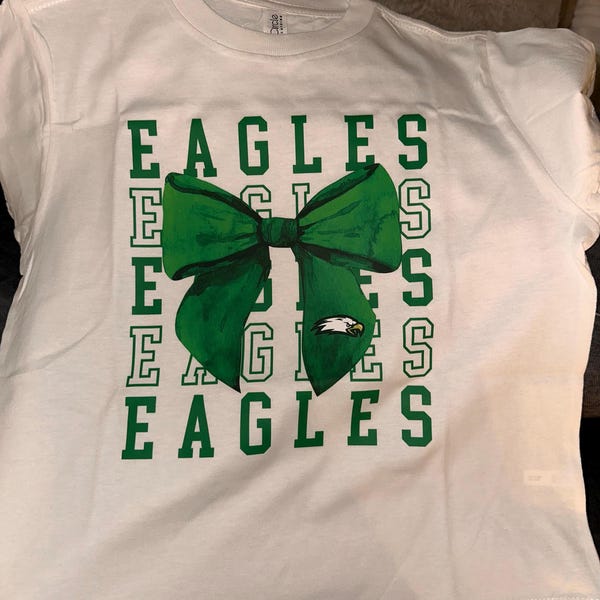 Personalized Team Mascot Bow Shirt: School Spirit T-shirt - Etsy