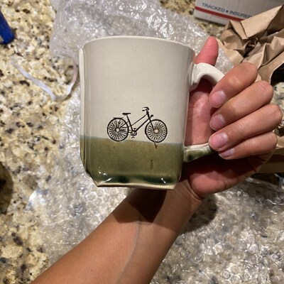 Bike Mug, Outdoorsy Mug, Mountain Bike Gift, Bicycle, Slab Built Mug ...
