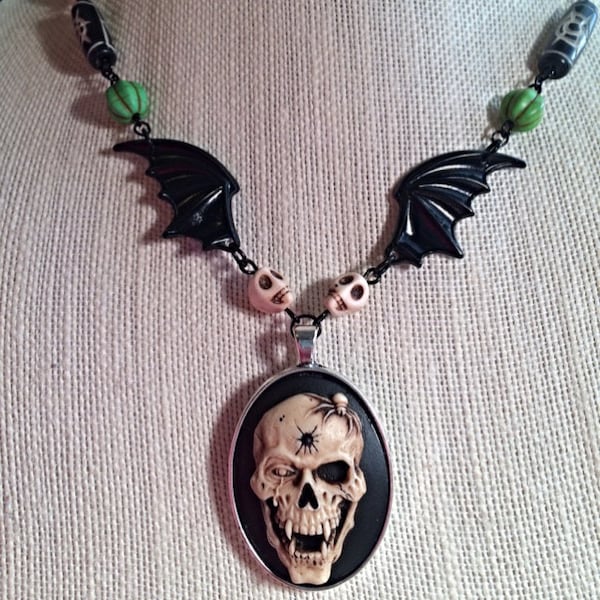 40x30 Steampunk Vampire Skull Cameo Dracula Punk Gothic Goth Day Dead ...