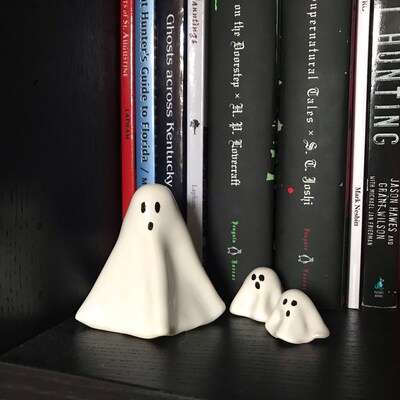 Mini Ghost Figurine Handmade of Durable Ceramic Pottery. Halloween ...