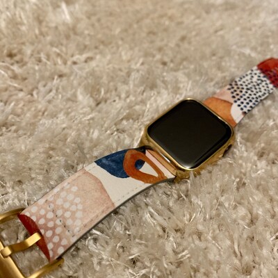 Rustic Abstract Shapes Apple Watch Band Series 3 4 5 6 7 8 SE - Etsy
