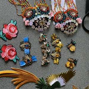 3 Pieces Embroidery Beaded Bee Sequined Applique Patch,beaded Bees ...