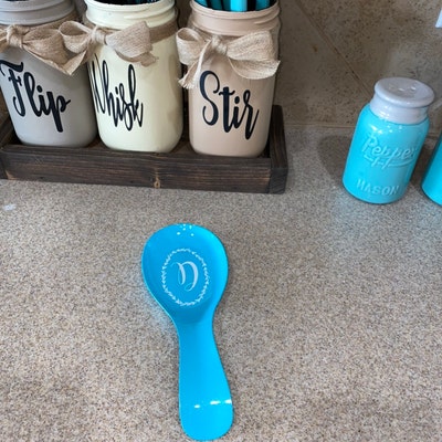 Personalized Spoon Rest Monogram Spoon Holder Mom / Grandma / Dad's ...