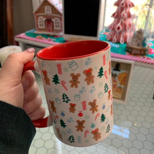 Disney Christmas Mug Gingerbread Mickey and Minnie Coffee Cup - Etsy