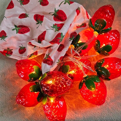 Strawberry Strand of Decorative Bright Red Indoor Lights - Etsy