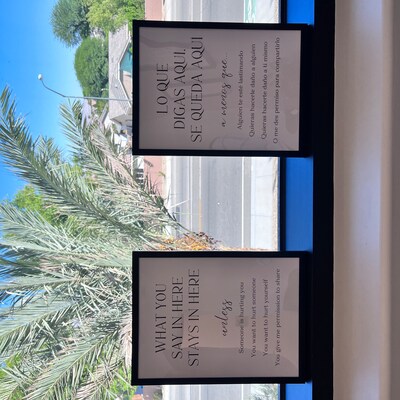 Spanish Confidentiality Poster Sign Counseling Office Decor Social ...