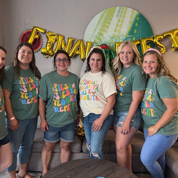 Retro Final Fiesta Bachelorette Party Shirts, Comfort Colors Mexico ...