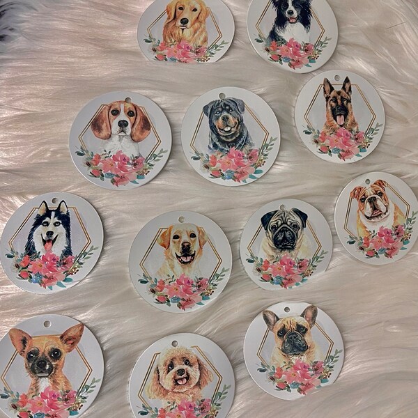 Floral Dog Sublimation Bundle, Watercolor Dog Bundle Png, Dogs With ...