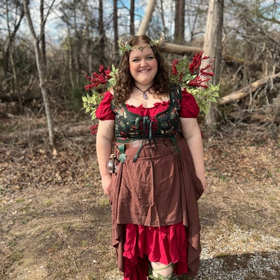 Fox Leather Mask Fairy Leaf Maple Autumn Natural Wiccan Masquerade ...