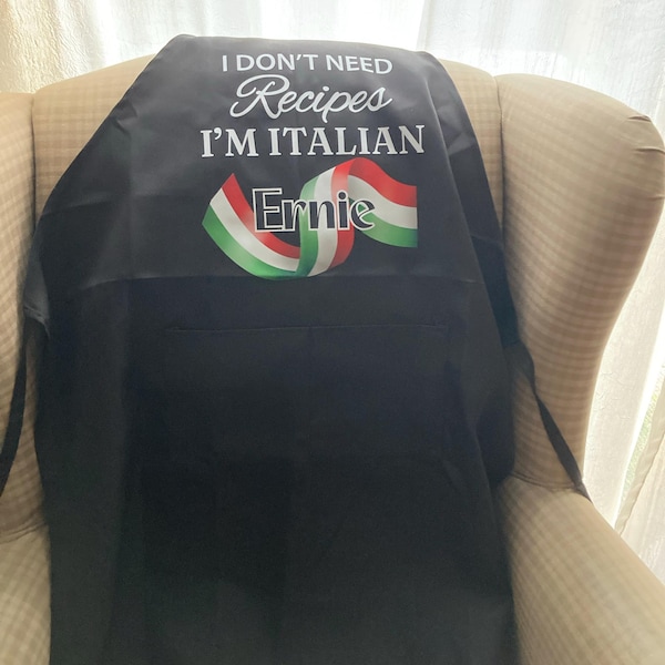 Custom Italian Apron, Italian Restaurant Apron,recipe Apron ...