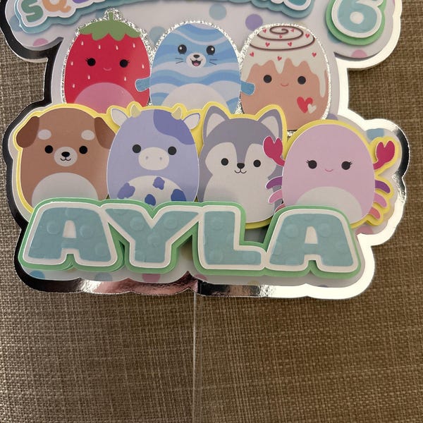 3D (handmade) Bestie Cake Topper and 2 Mini Topper / Cupcake Topper ...