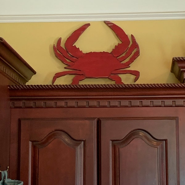 Crab Wall Decor Wooden Crab Decor Coastal Decor Wood Crab Wall Art ...