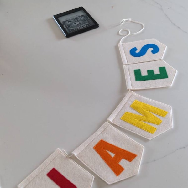 Pastel Felt Name Bunting Large Felt Flag Garland Girls Room Banner ...