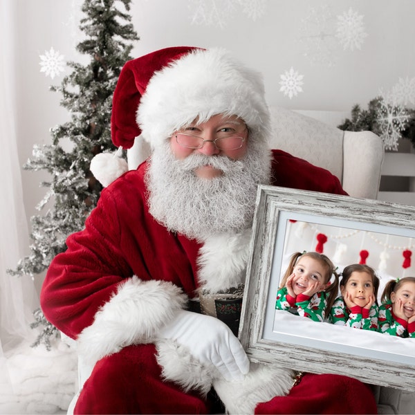 Santa Photo Template for Photoshop and Canva - Holding Portrait Frame ...