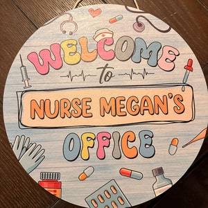 Personalized School Nurse Door Sign, School Nurse Gift, Custom School ...