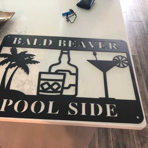 Pool Sign Personalized Outdoor Metal Sign, Beach Sign, Tiki Sign, Lake ...