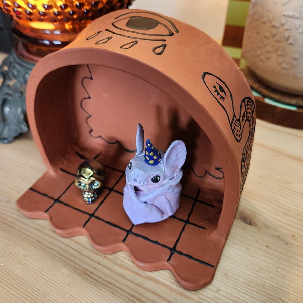 Portals Shrine, Handmade Clay Shrine, Hand Painted Mini Shrine, Altar ...