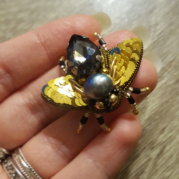 Dove Brooch, Embroidered Lady Gaga Inauguration Golden Dove Brooch - Etsy