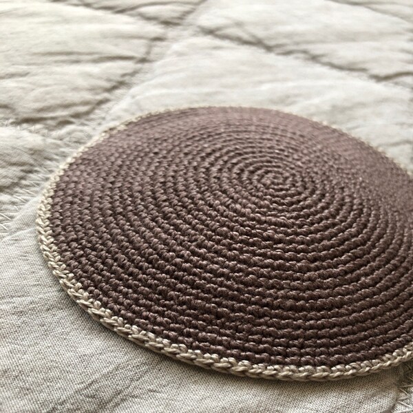 Knitted Kippah 14cm Super Patterns Design Jewish Hand Knit Yamakah ...