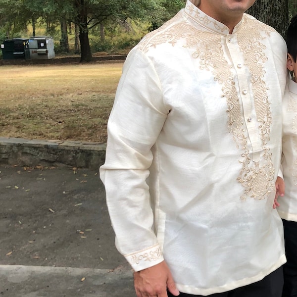 BARONG TAGALOG ARMAN1 Style With Inner Lining Filipino National Costume ...