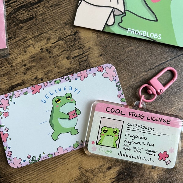 Sparkly Frog License Acrylic Keychain | Cute Pink Frog - Etsy