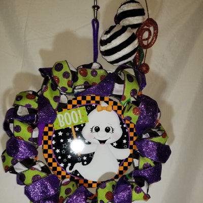 Round BOO Halloween Wreath Sign, Wreath Signs, Personalize It by Pam ...