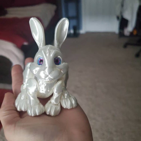 Bunny Rabbit Articulated With Fun Eyes Easter Toy Decoration (small ...