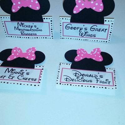 Minnie Mouse Food Signs-set of 8 - Etsy