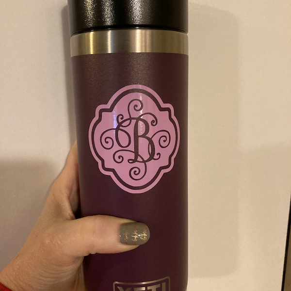 YETI Monogram Decal, YETI Decal for Women, Scroll Monogram for Yeti ...