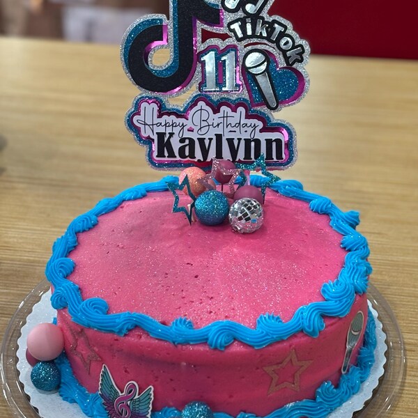 Custom Tik Tok Birthday Cake Topper: Social Media Theme - Etsy