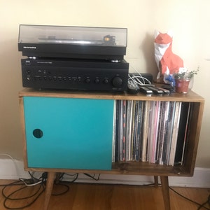 Mid Century Modern Record Console MCM Vinyl Storage Media - Etsy