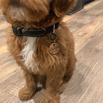 Tree Dog Tag, Pet ID Tag, Dog Tag, Personalized Dog Tag, Hand Stamped ...