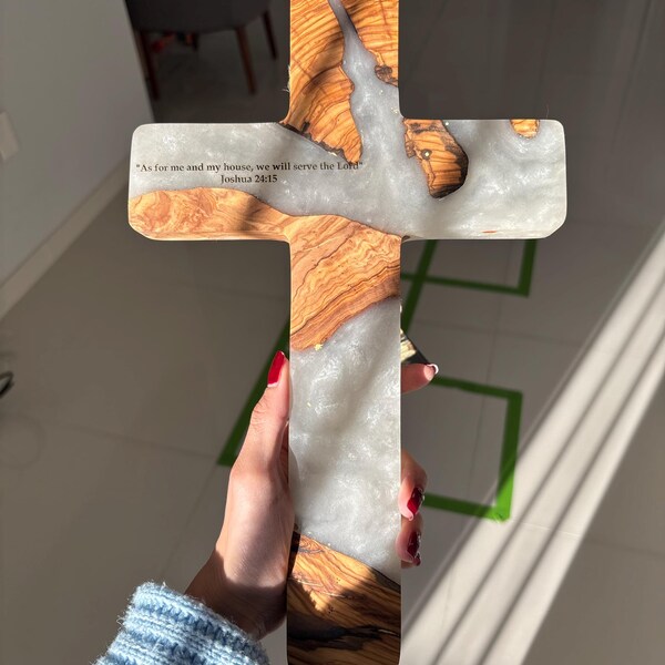 Custom Made Resin&olive Wood Wall Cross,wooden Crucifix,epoxy and Olive ...