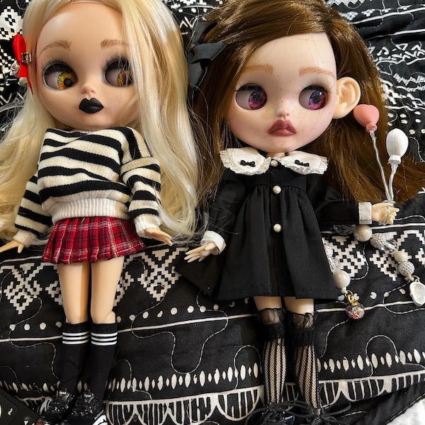 Cute Set Clothes for Blythe Doll, Set of Striped Oversized Sweater ...