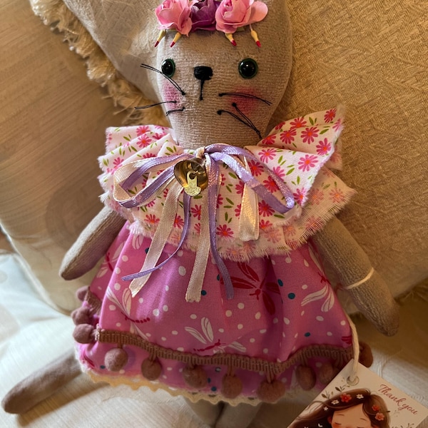 Christmas Fabric Doll ,primitive Raggedy Doll Sandy, Fabric Soft Doll ...