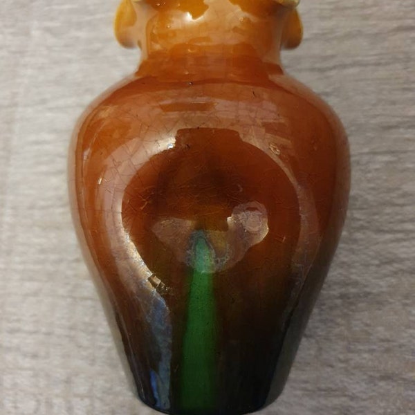 Antique Art Nouveau Large 10.25” Tall Green Vase From Lemon & Crute ...