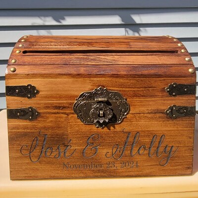 Wooden Card Box Rustic Card Box With Slot Bridal Shower Card - Etsy