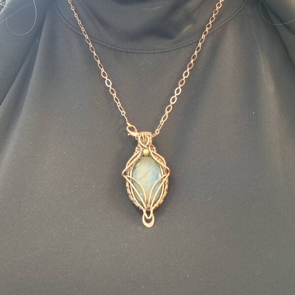 Red Carved Bone Face Pendant Copper Wire Wrapped Gemstone Pendant ...