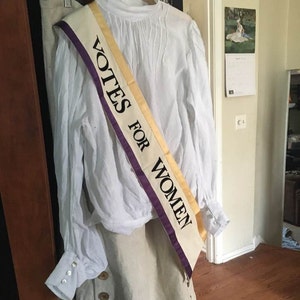 American Suffragette Protest Sash Votes of Women Edwardian 1920 Costume ...