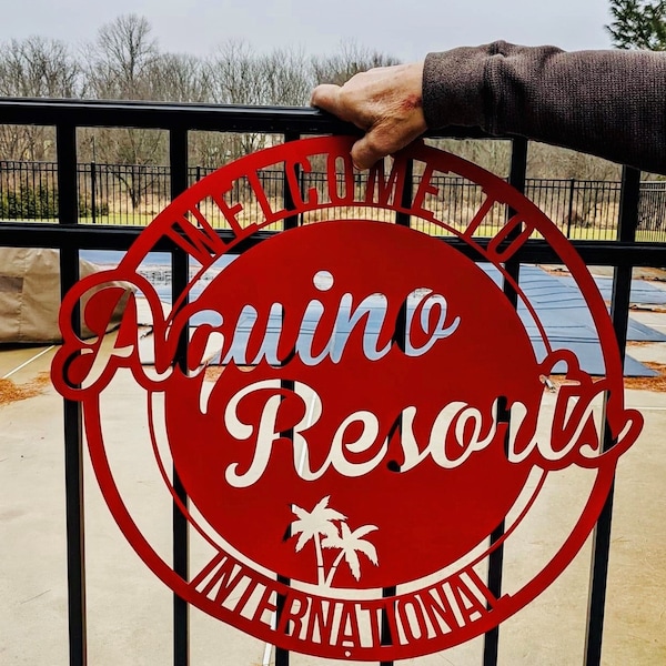 Personalized Family Pool Sign, Swimming Pool Metal Sign, Tiki Bar, Pool ...